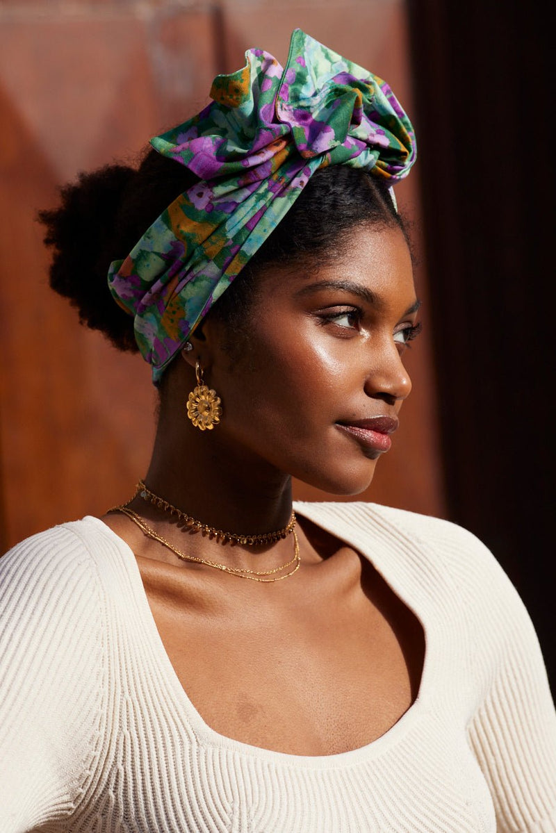 Women's hair bands with metal rods - Green – Indira de paris