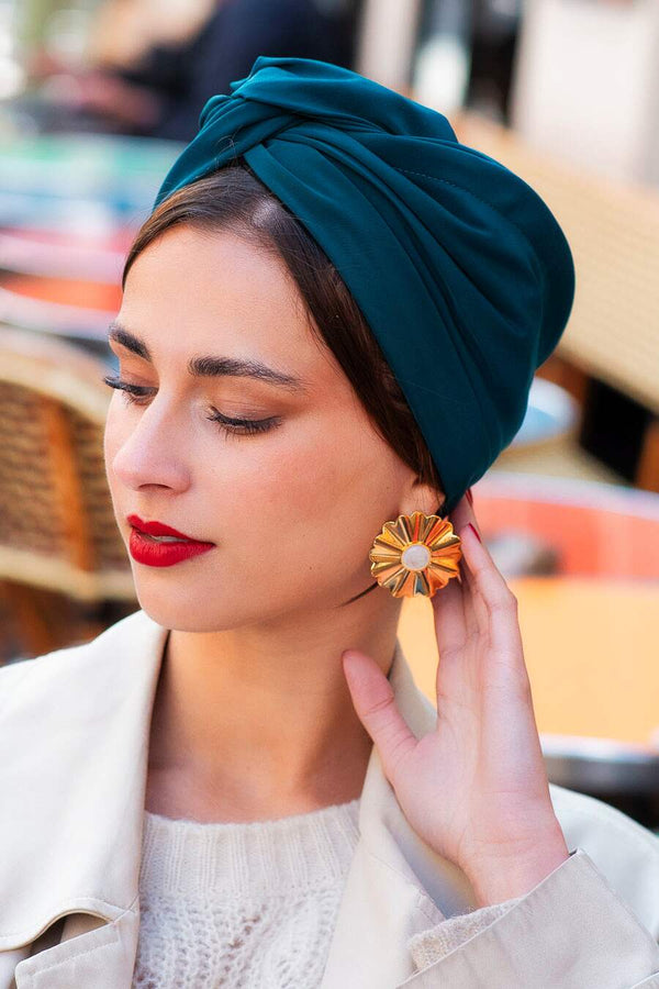 Easy to tie turban - Duck blue – Indira de paris