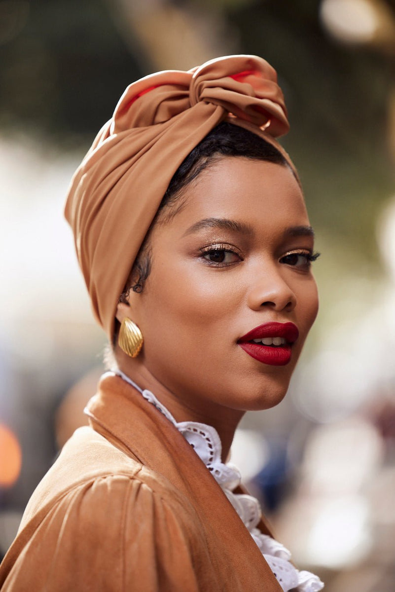 Easy to tie turban - Beige – Indira de paris