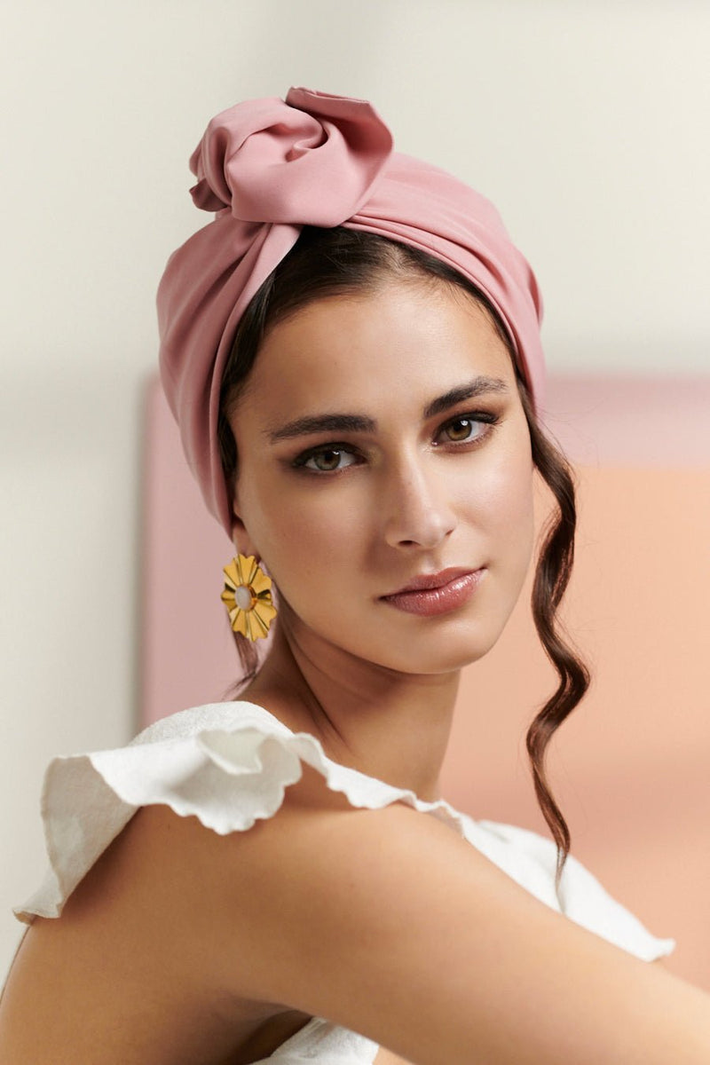 Turban Facile à nouer - Rose – Indira de paris